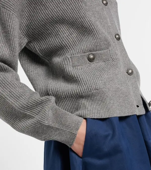 Brunello Cucinelli Cashmere-blend Lame Cardigan