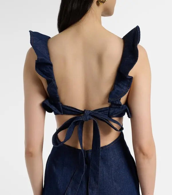 Zimmermann Ruffled Denim Midi Dress