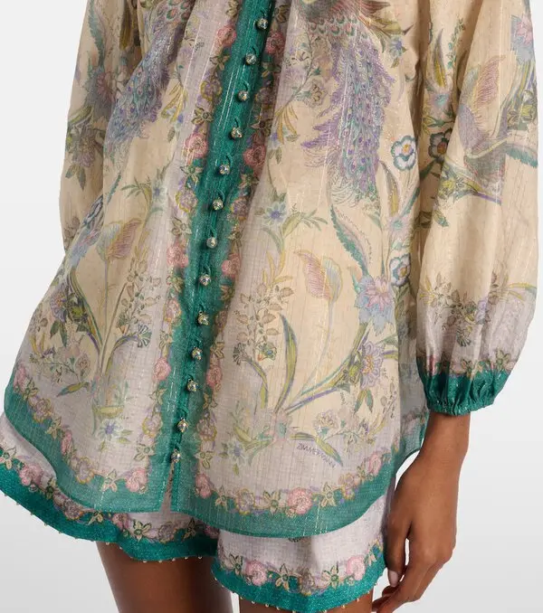Zimmermann Indra Printed Cotton And Silk-blend Blouse - Multicoloured