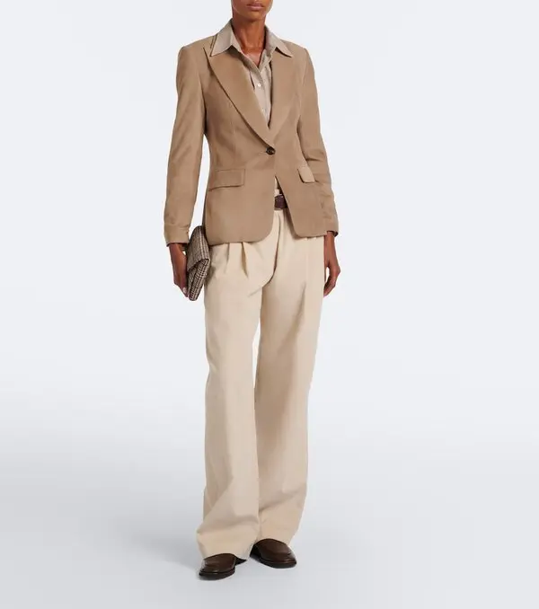 Brunello Cucinelli Suede Peak Lapel Blazer