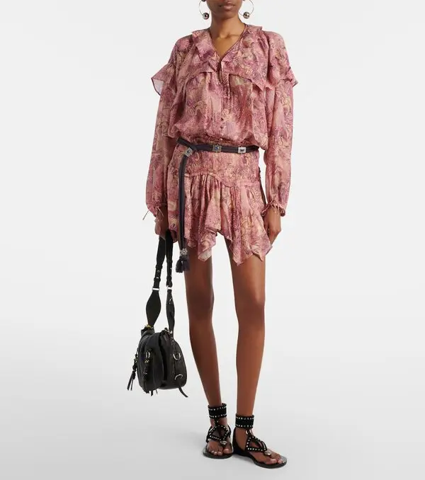 Isabel Marant Étoile Ceiva Silk Miniskirt - Pink