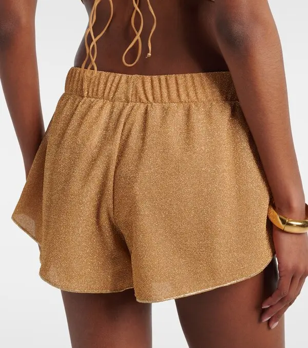 Oseree Lumiere Metallic Shorts - Gold