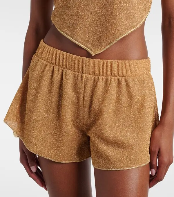 Oseree Lumiere Metallic Shorts - Gold