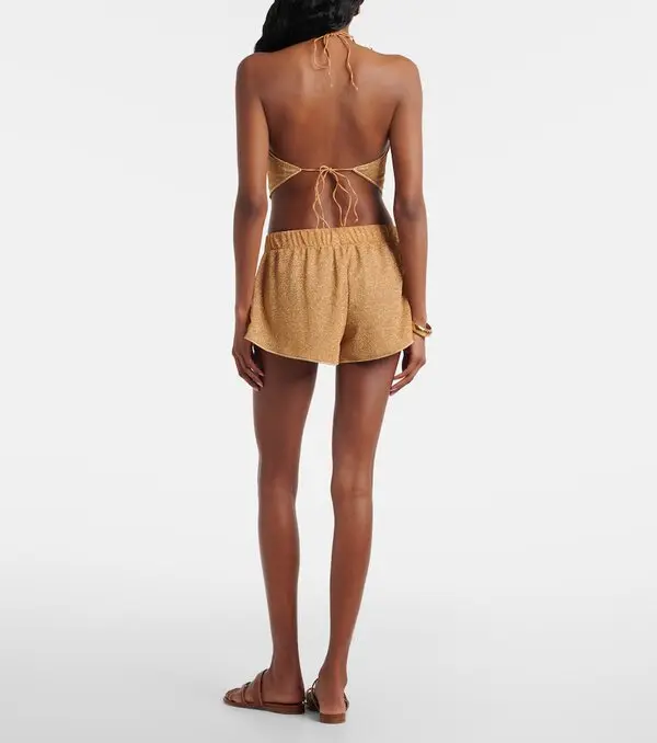 Oseree Lumiere Metallic Shorts - Gold
