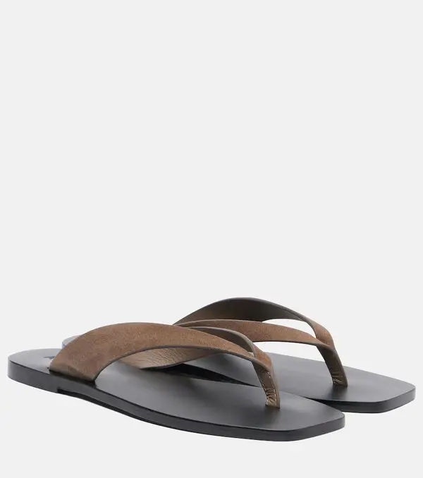 A.emery Kinto Suede Thong Sandals - Beige