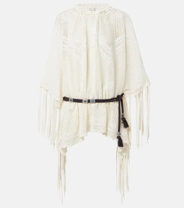 Isabel Marant Étoile Metilia Belted Crochet Minidress - White