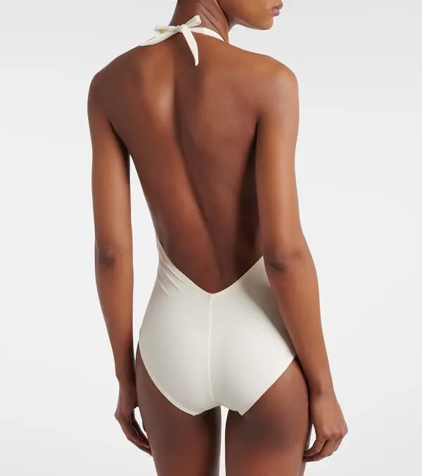KARLA COLLETTO Rosetta Halterneck Swimsuit - White
