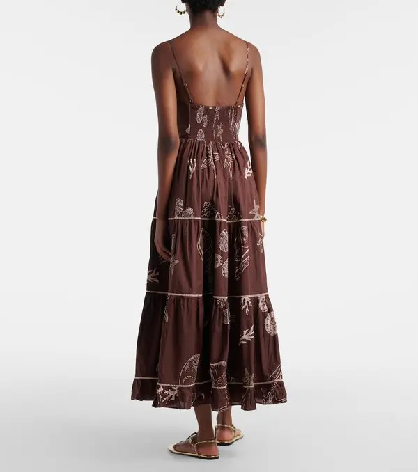 Poupette St Barth Milena Maxi Dress Seashell Print