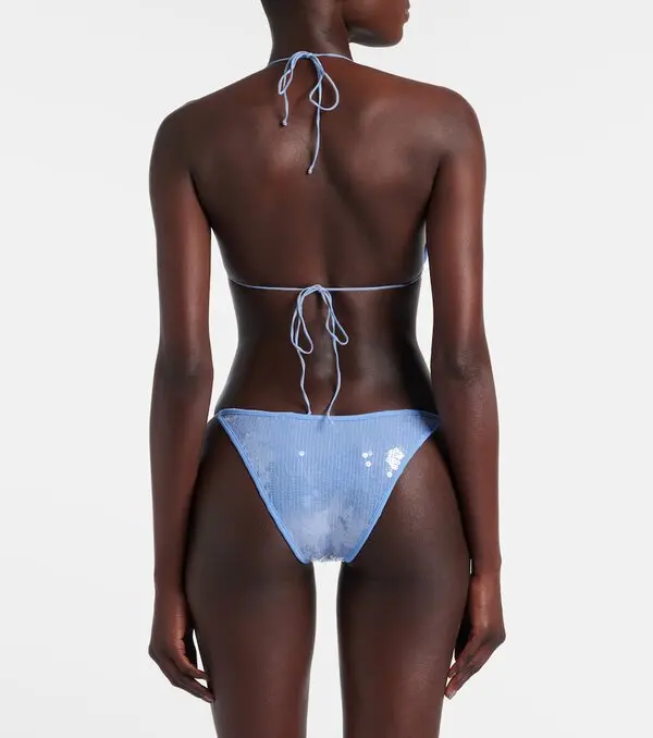 Oseree Sequined Two-piece Bikini - Blue