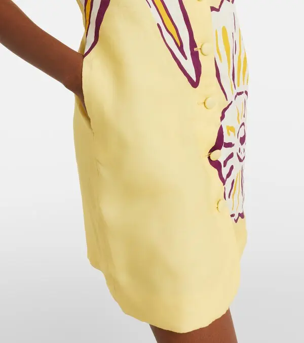 CALA DE LA CRUZ Rhoda Printed Linen Minidress