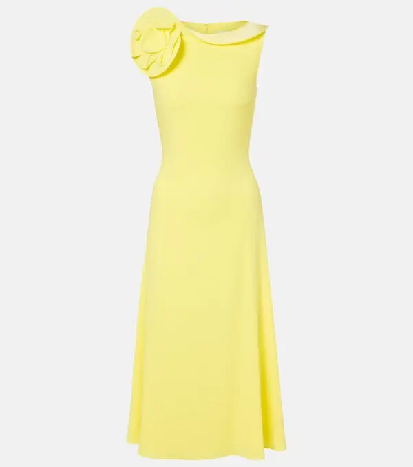 Roland Mouret Floral-applique Cocktail Dress - Yellow