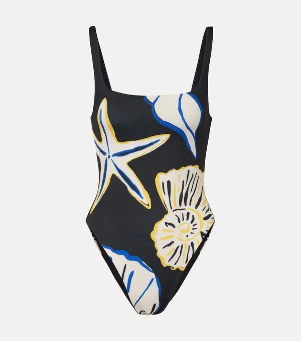 CALA DE LA CRUZ Vienna Printed One-piece Swimsuit - Black