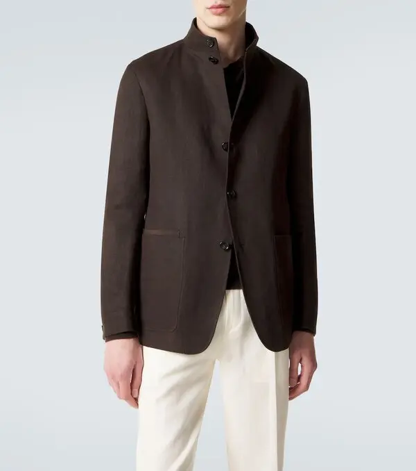Zegna Il Conte" Linen Jacket - Brown