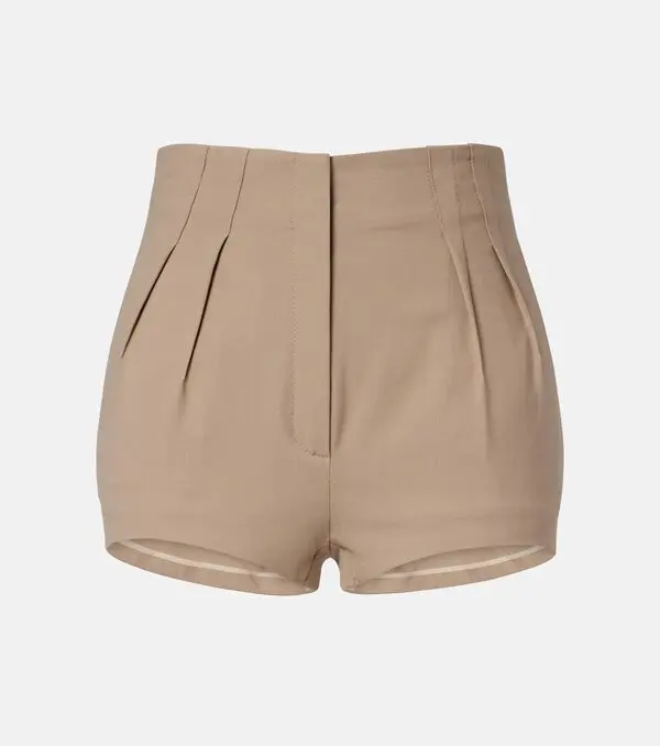 MUGLER Pleated Shorts - Beige