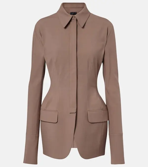 MUGLER Peplum Jacket - Brown