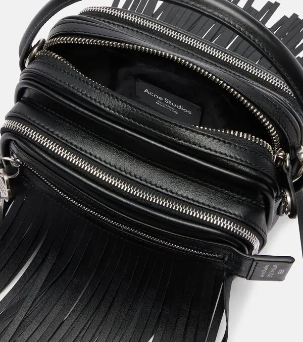 Acne Studios Leather Shoulder Bag With Fringe Detail
