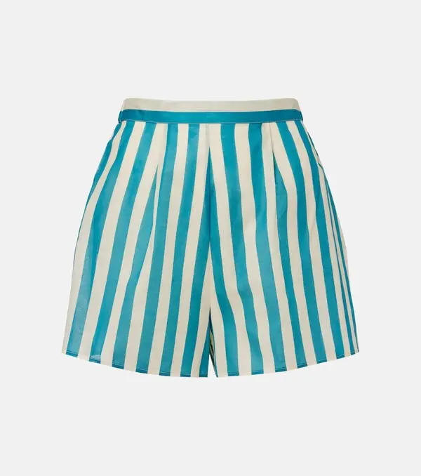 ERES Striped Cotton Voile Shorts - Blue