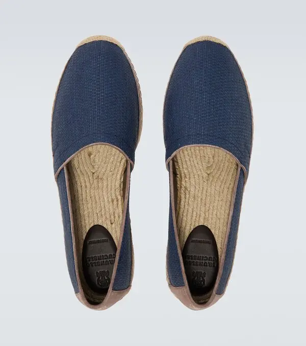 Brunello Cucinelli Suede-trimmed Canvas Espadrilles - Blue