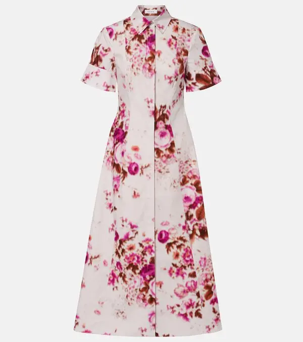 Erdem Floral Cotton Poplin Shirt Dress - Multicoloured