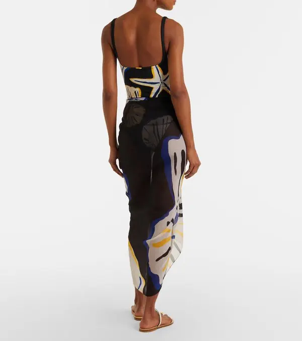 CALA DE LA CRUZ Luana Printed Beach Cover-up