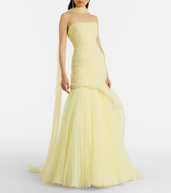 MARMAR HALIM Tulle Bustier Gown