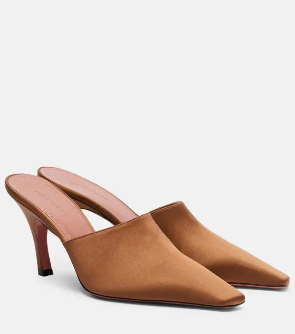 Amina Muaddi Jamie Leather Mules