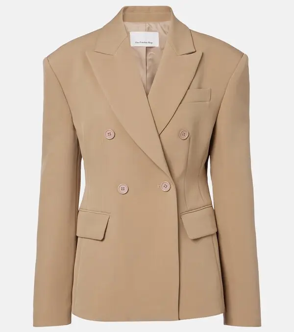 THE FRANKIE SHOP Doyer Double-breasted Blazer - Beige