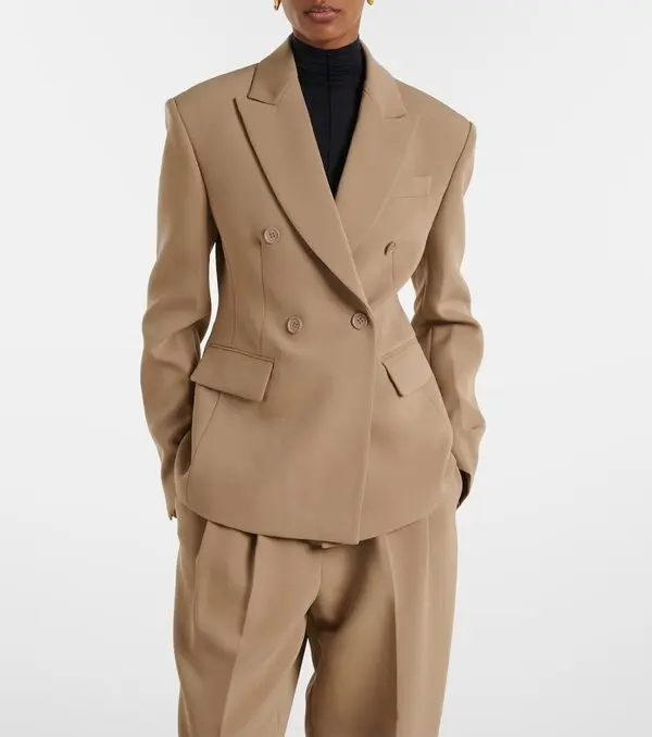 THE FRANKIE SHOP Doyer Double-breasted Blazer - Beige