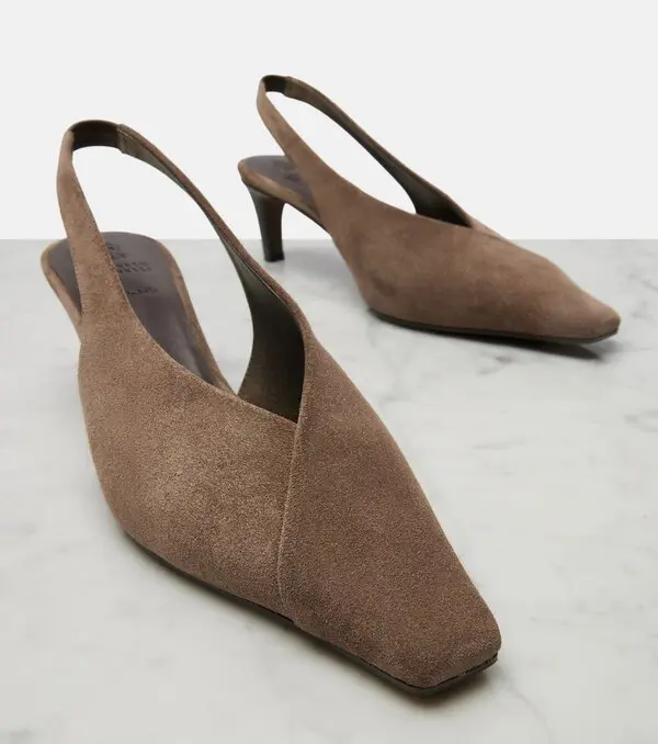 Brunello Cucinelli Suede Slingback Pumps