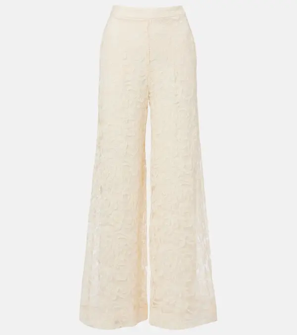 Zimmermann Carousel Lace Wide-leg Trousers - White
