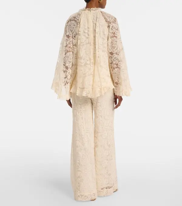 Zimmermann Carousel Lace Wide-leg Trousers