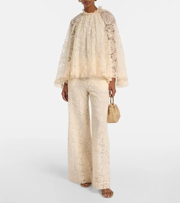 Zimmermann Carousel Lace Wide-leg Trousers