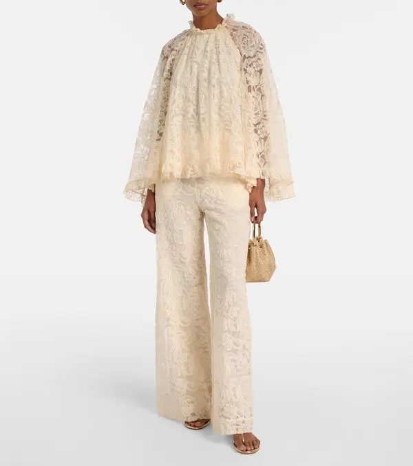 Zimmermann Carousel Ruffled Lace Blouse