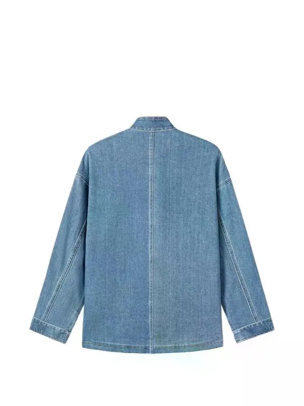 Shanghai Tang Denim Mandarin Collar Jacket