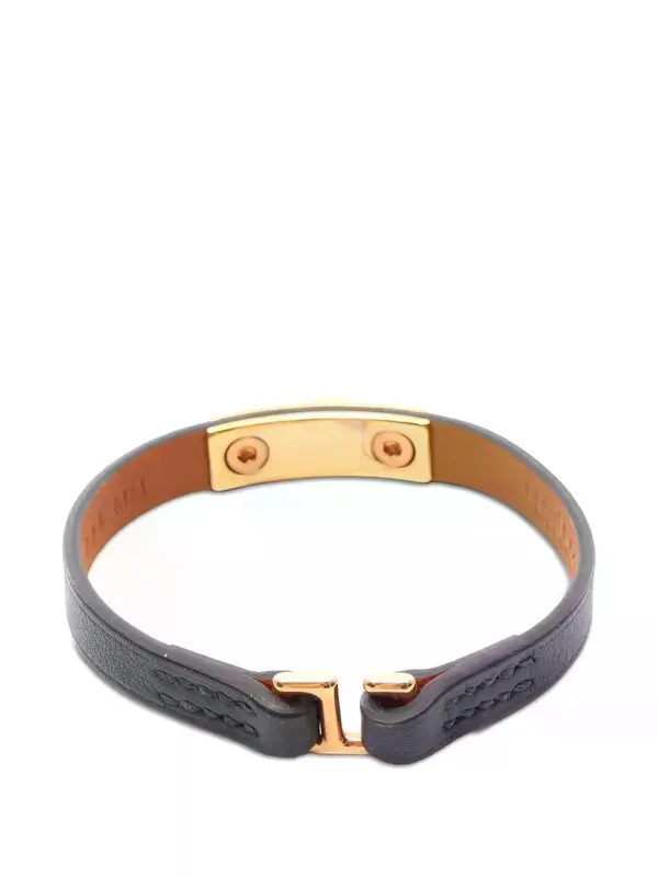 Hermès Mini Rivale Leather Bracelet With -tone Hardware - Gold