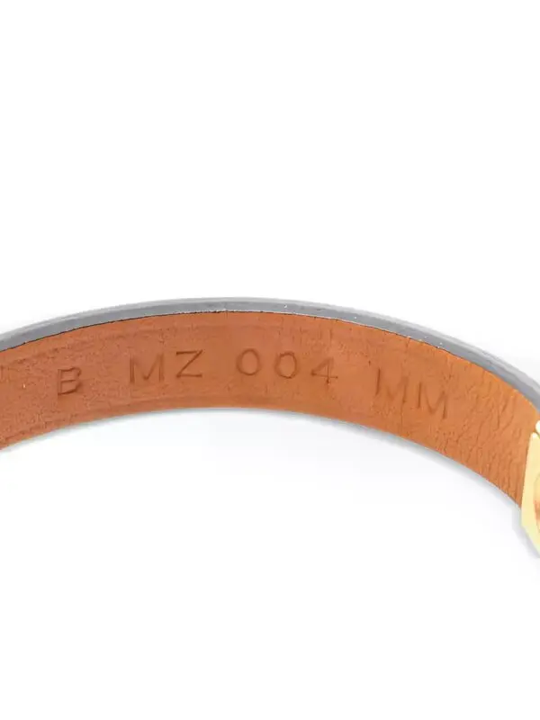 Hermès Mini Rivale Leather Bracelet With -tone Hardware - Gold