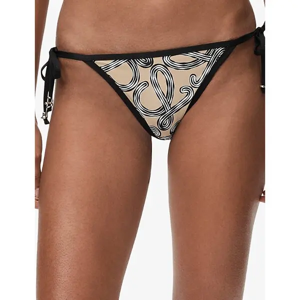 Loewe X Paula's Ibiza Anagram Tie-side Bikini Bottoms - Beige/black