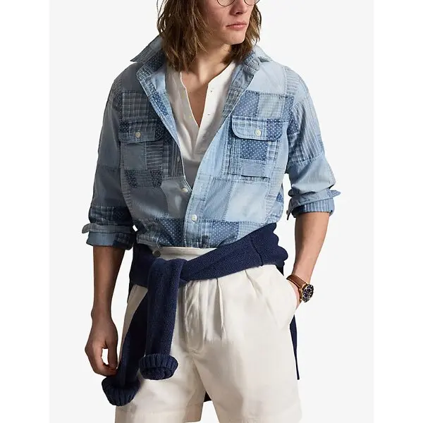 Polo Ralph Lauren Patchwork Classic-fit Cotton Shirt - 7151 Indigo Patchwork