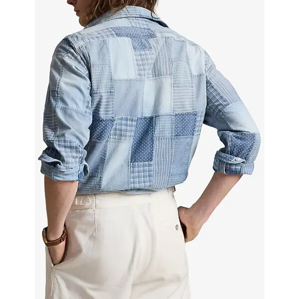 Polo Ralph Lauren Patchwork Classic-fit Cotton Shirt - 7151 Indigo Patchwork