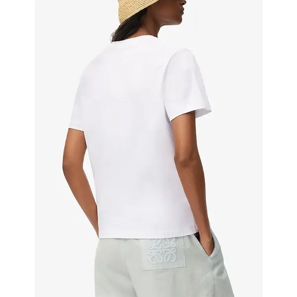 Loewe X Paula's Ibiza Floral Anagram-embroidered Cotton-blend T-shirt
