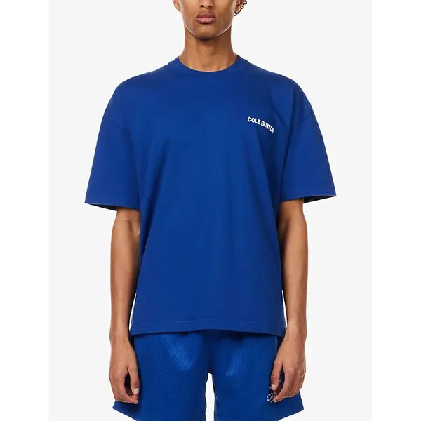 COLE BUXTON Sportswear Logo-print Cotton-jersey T-shirt - Cobalt Blue