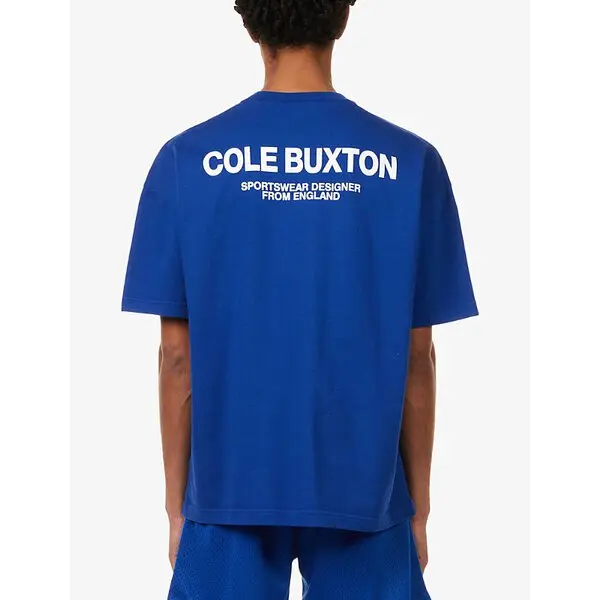 COLE BUXTON Sportswear Logo-print Cotton-jersey T-shirt - Cobalt Blue