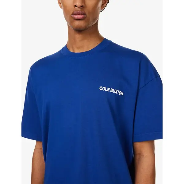 COLE BUXTON Sportswear Logo-print Cotton-jersey T-shirt - Cobalt Blue