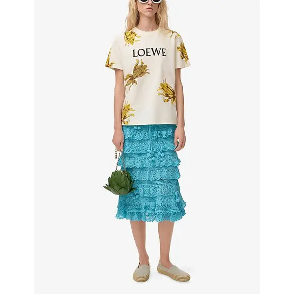 Loewe Graphic Rhinestone-embellished Cotton T-shirt