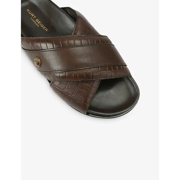 Kurt Geiger Baron Flat Leather Sandals
