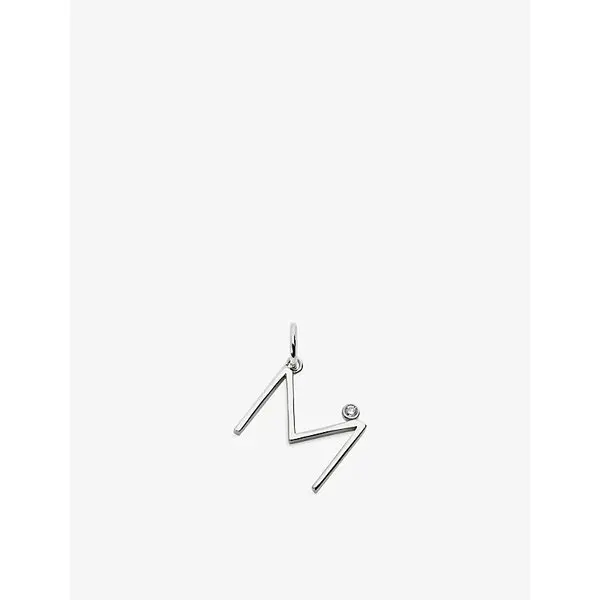 Monica Vinader Sterling And Lab-grown Diamond Initial Charm - Silver