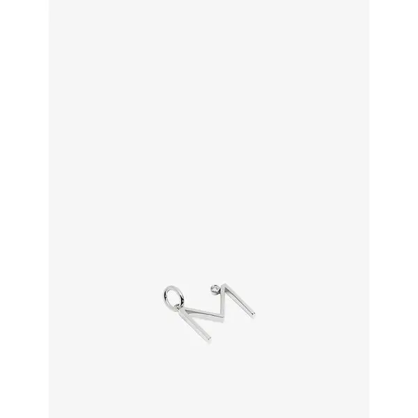 Monica Vinader Sterling And Lab-grown Diamond Initial Charm - Silver