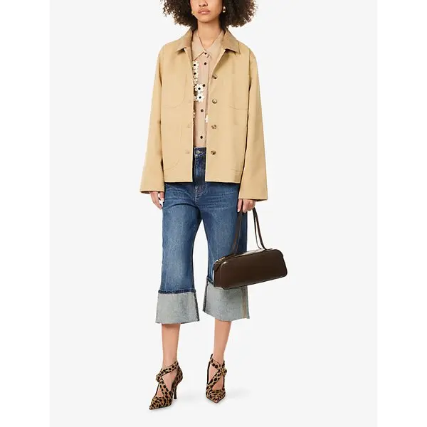 Khaite Wyatt Cotton-gabardine Jacket - Wheat
