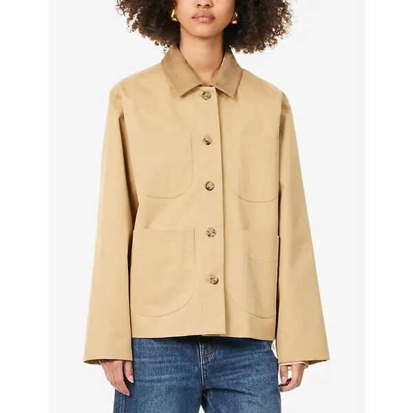 Khaite Wyatt Cotton-gabardine Jacket - Wheat
