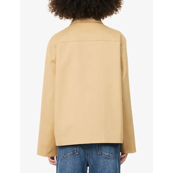 Khaite Wyatt Cotton-gabardine Jacket - Wheat